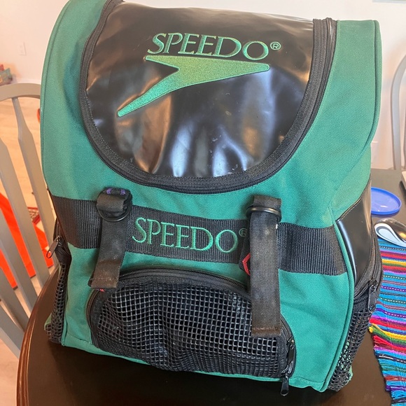 Speedo | Bags | Vintage Speedo Black And Green Mens Backpack | Poshmark